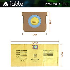 5 Pack Replacement Bags Compatible with shop vec 15-22 Gallon Type J - 90673, Type G - 9066300, VF2008, Craftsman CMXZVBE38769, Upgraded Multi-Layer Fine Dust Collection Bags