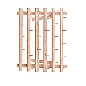 Exceart Thread Storage Rack 30 Spool Cone Foldable Wood Thread Rack Stand Embroidery Machine Holds DIY Bobbin Thread Organizer for Embroidery Craft Sewing Thread Stand Holder