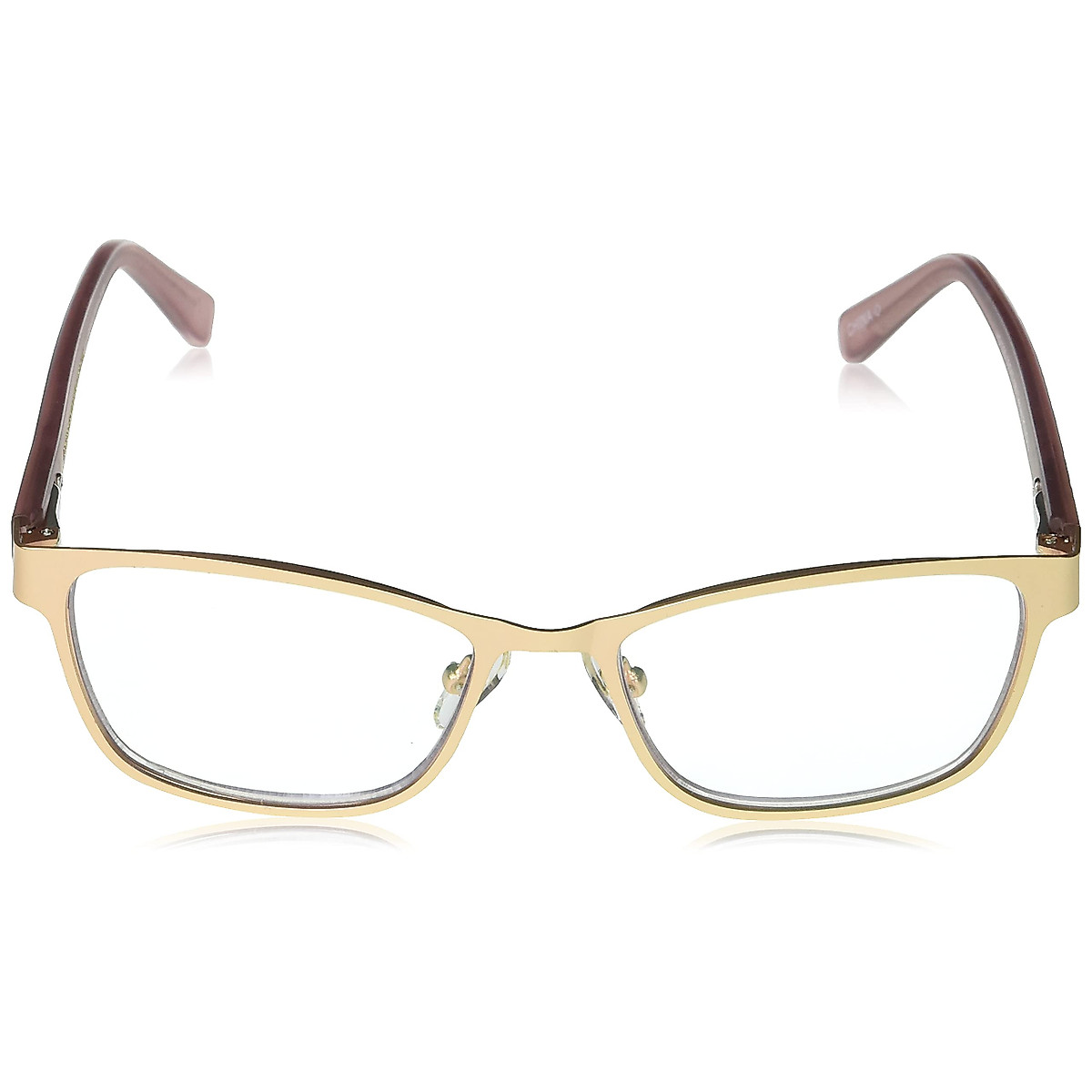 Foster Grant Women's Tierney Multifocus Cat-Eye Reading Glasses, Rose Gold/Transparent, 53 mm + 1.75