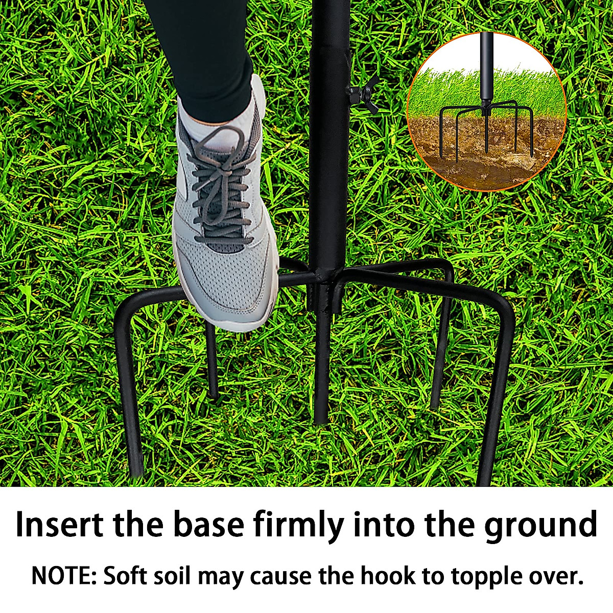 TIDYON String Light Poles for Outdoor, 9ft Sturdy Metal Pole for Hanging String Lights for Outside, Backyard, Patio, Wedding