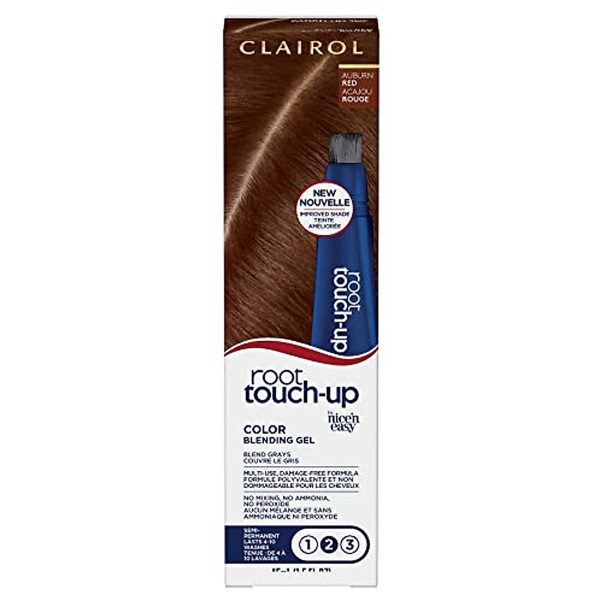 Clairol Root Touch-Up Semi-Permanent Hair Color Blending Gel, 5R Auburn Red, Pack of 1