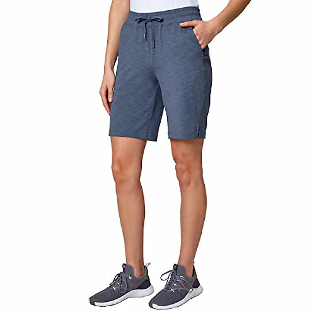 Mondetta Women's Active Bermuda Short (X-Large, Vintage Indigo Space Dye)