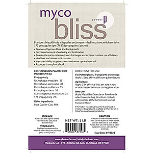 Myco Bliss - Mycorrhizal Inoculant for Plants - 5 Superior Strains - Organic Mycorrhizae Root Enhancer - Increases Nutrient Absorption & Crop Yields (1lb, Powder)