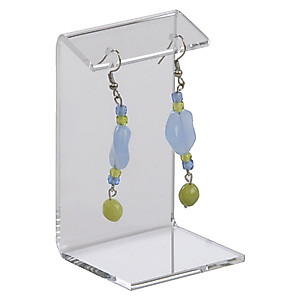 Displays2go Earring Display Stands Single Pair (18 Pack Includes 6 Large, 6 Medium, 6 Small), Clear Arcylic