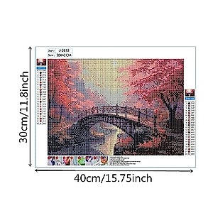 DIY 5D Diamond Art Painting Kit Cartoon Cross Stitch Diamond Art Painting Picture Kit Canvas Diamond Rhinestone Crystal Cross Stitch Embroidery Picture Adult Home Decor Wall Decor (arch bridge)