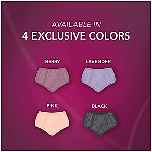 Depend Silhouette Adult Incontinence and Postpartum Underwear for Women, medium (32–42" waist), Maximum Absorbency, Black, 56 Count (2 Packs of 28)