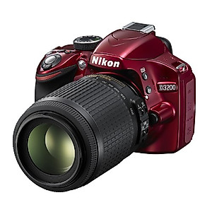 Nikon Digital Single-lens Reflex Camera D3200 200mm Double Zoom Kit Comes 18-55mm/55-200mm Red D3200wz200rd
