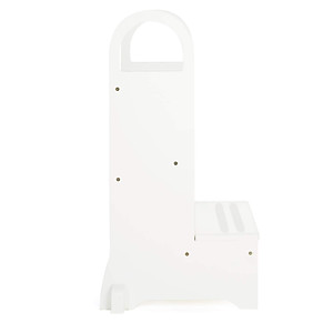 Guidecraft High-Rise Step-Up - White: Two Step Stool with Handles and Safety Non-Slip Treads and Anti-Tip Feet for Kids and Adults- Quality Learning Furniture