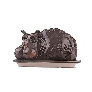 Blue Sky Ceramic 7.75"X5"X4.25" Hippo Butter Dish