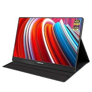 HONGFEISHANGMAO Monitor 4K Portable Monitor 15.6'' HDR FHD IPS Touchable Computer Display with USB-C HDMI Gaming Monitor for Xbox PS4 Switch Laptop PC Phone, 3840x2160 Gaming Monitor