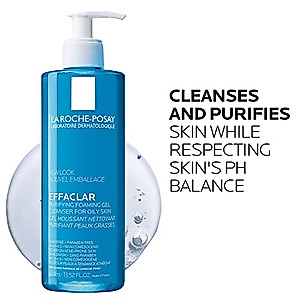 La Roche-Posay Effaclar Purifying Foaming Gel Cleanser for Oily Skin, pH Balancing Daily Face Wash, Oil Free and Soap Free