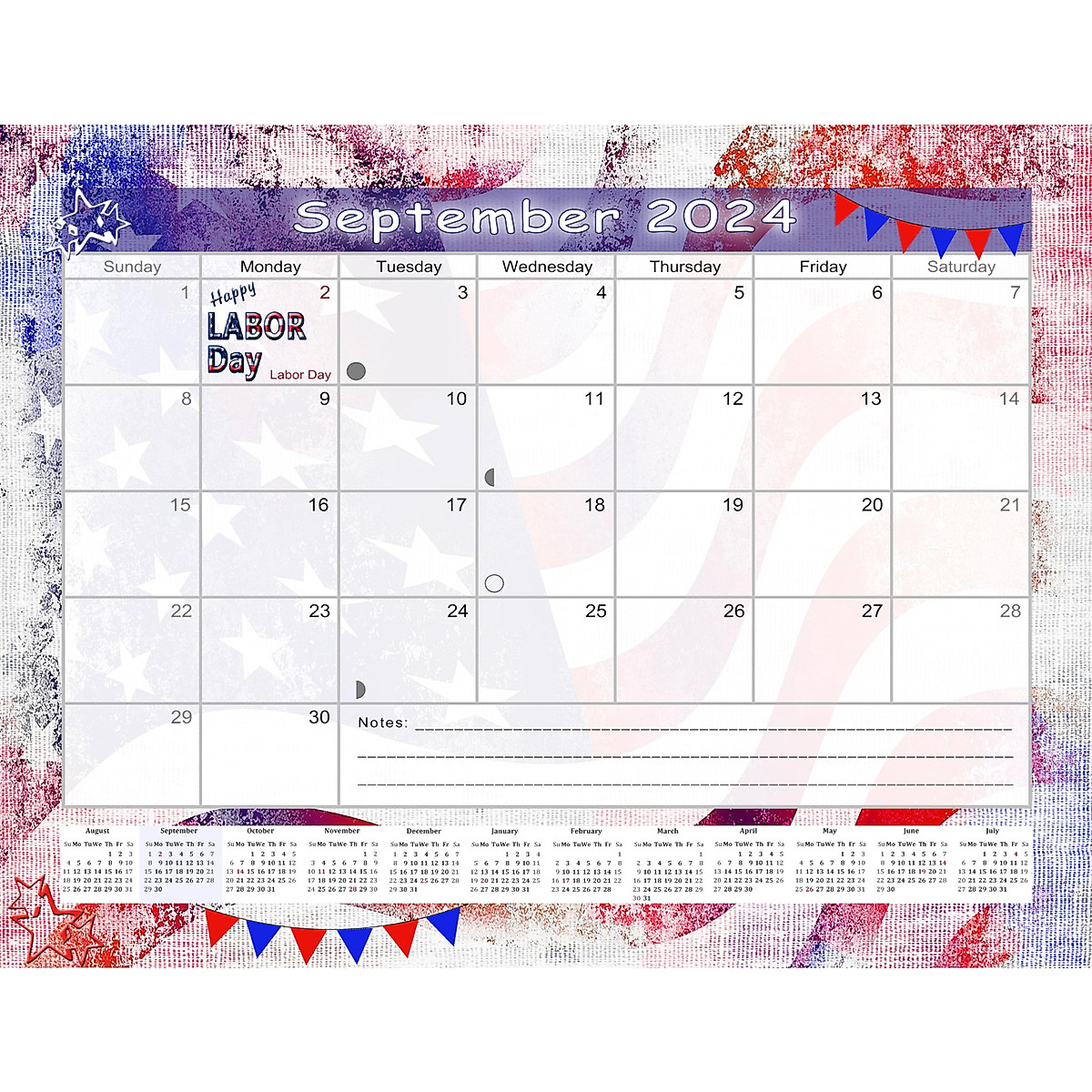 2024-2025 Academic Year 12 Months Student Calendar/Planner for 3-Ring Binder, Desk or Wall -v003