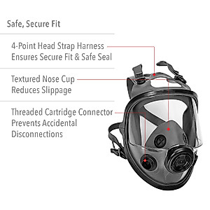 Honeywell North 5400 Series Niosh-Approved Full Facepiece Respirator, Small (54001S)