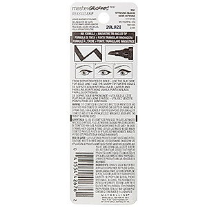 Maybelline New York Eye Studio Master Graphic Liquid Eyeliner, Striking Black, 0.084 Fluid Ounce