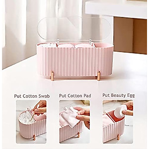 Qtip Holder Qtip Dispenser , Makeup, Cotton Ball , Cotton Swab ,Vanity Organizers Snd Storage Box storage 1 Piece With 50 pink