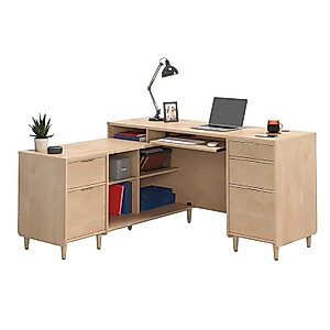 Sauder Clifford Place Engineered Wood L-Shaped Desk in Natural Maple