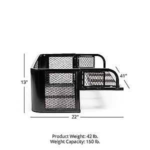 Titan Ramps ATV UTV Universal Rear Drop Cargo Basket Rack Hunting, Fishing, Trail Maintenance, Easy to Install