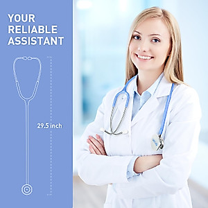 SCIAN Dual Head Stethoscope for Nurses, Kids, Adults, Classic Stainless Steel Stethoscope Kit Medical Supplies with Free Accessories and Carrying Case, Pearlescent Blue Tube