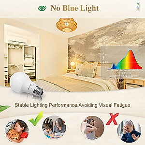 DiCUNO ProOE A19 LED Bulbs 60W Equivalent, 3000K Warm White, 806 Lumens 9W LED Light Bulb, High CRI 98, Non-dimmable, 100-240V, E26 Medium Base, Frosted, Pack of 6