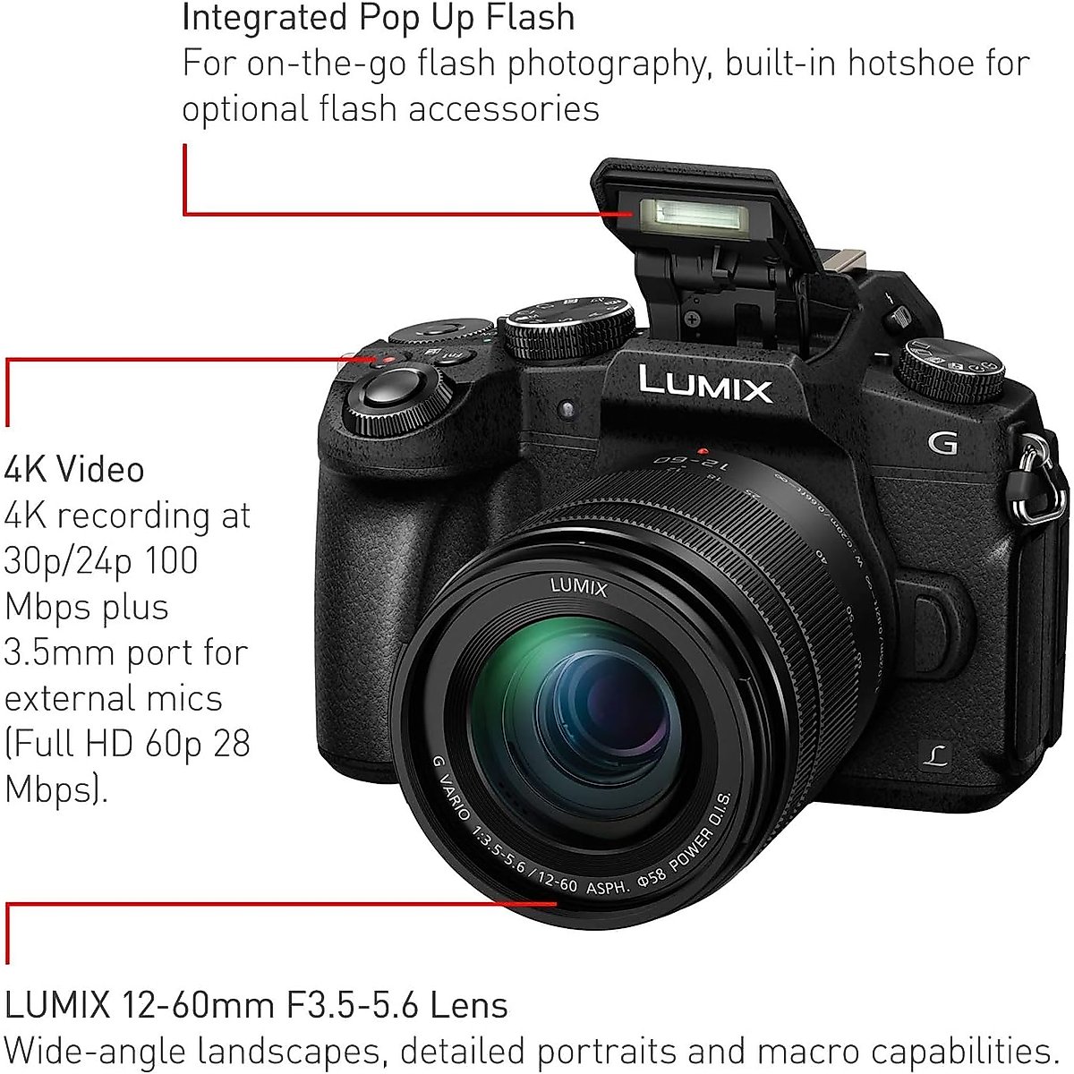 Panasonic Lumix G85 Mirrorless Camera with 12-60mm Lens with Advanced Accessories and Travel Bundle | DMC-G85MK | panasonic lumix g85