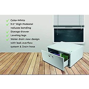 Equator Ver 2 Pro 24" Combo Washer Dryer Vented/Ventless 1200 RPM+Pedestal White