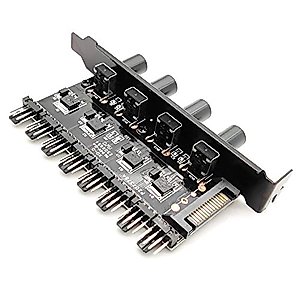 EKDJKK 12V Chassis Fan Hub CPU Cooling, Cooling Fan Hub, Computer CPU Cooling Fans, Adapter Chassis Fan and CPU Fan Hub PC Fan Controller, 3 Pin 4 Pin to 8 Pin CPU Power Adapter
