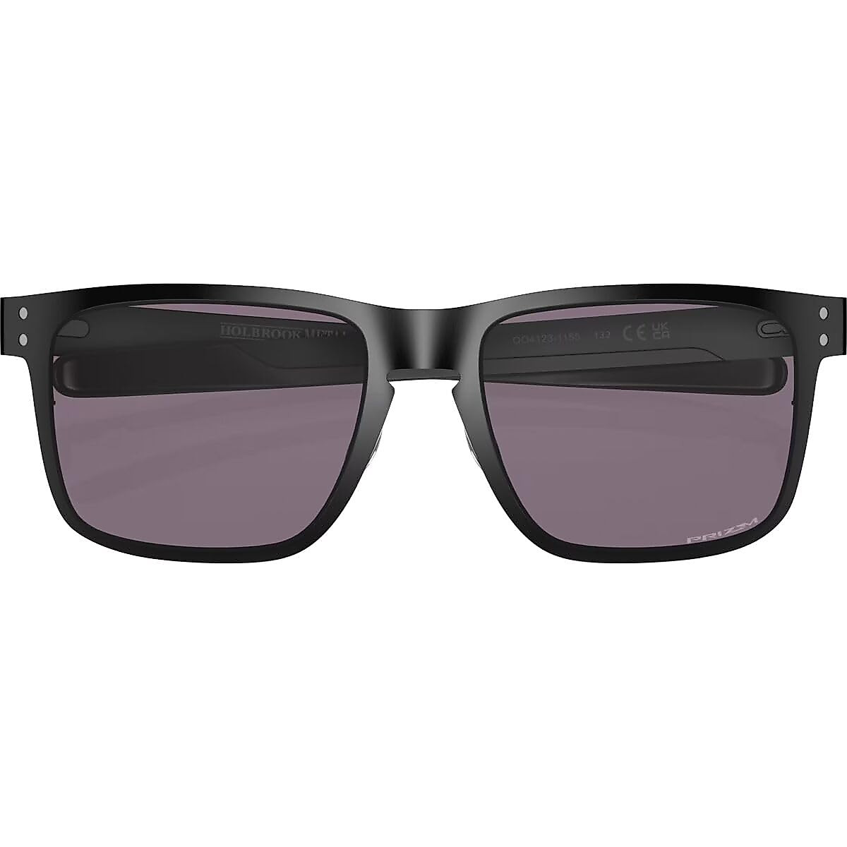 Oakley Men's OO4123 Holbrook Metal Square Sunglasses, Matte Black/Prizm Grey, 55 mm