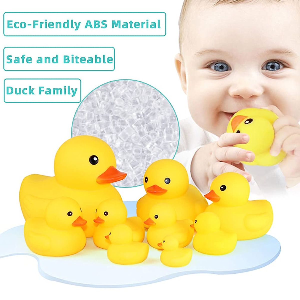 Umbresen 9 Pcs Bath Duck Toy Yellow Rubber Ducks Preschool Bathtub Duckies Gift for Baby Shower Infants Toddlers kids Car Pool Floaty Halloween Christmas Adults Party Favors Carnival Theme Decorations