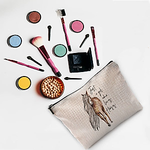 NEGIGA Just a Girl Who Loves Horses Makeup Bag Travel Cosmetic Bags for Women Girls,Farmhouse Horse Cosmetic Bags with Zipper Pouch Travel Toiletry Case,Gift for Horse Lovers,Horse Rider Gifts