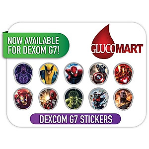 Dexcom G7 Transmitter Stickers for Dexcom G7 Stickers Dexcom Transmitter Stickers Dexcom Cover Hero Dexcom Decal 10-Pack Type 1 Diabetes Stickers Dexcom G7 CGM Stickers Dexcom G7 Accesssories - Glucomart