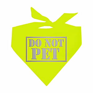 Do Not Pet Reflective High Visibility (Hi Vis) Night Safety Neon Dog Bandana (Assorted Colors)