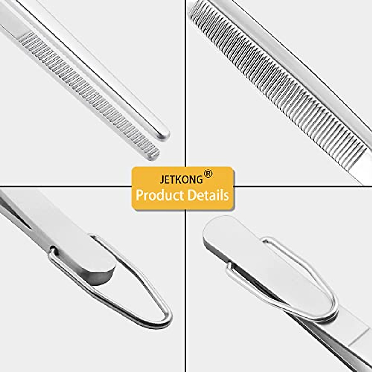 JETKONG Extra Long Kitchen Tweezers Heavy Duty Stainless Steel Cooking Tweezers, Set of 3 (9 12 14 Inch, Silver)