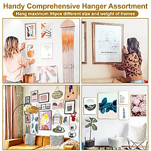 MAPVOLUT 372 PCS Picture Hanging Kit, Christmas Decorations Indoor Outside Picture Hangers, Heavy Duty Picture Frame Mirror Wall Hanging Hardware Hooks Kit with Nails Sawtooth for Hanging Picture