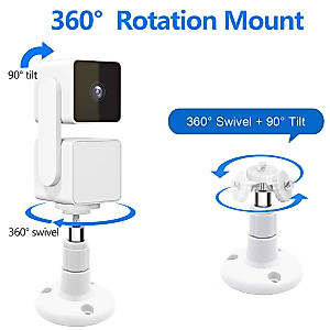 Wall Mount for Wyze Cam Pan V3 and Wyze Cam V4 and V3 and Wyze Cam Outdoor, 3 Pack 360 Degree Swivel Adjustable Wall Mount Bracket for Wyze Outdoor Indoor Camera System (Wyze Camera is NOT Included)