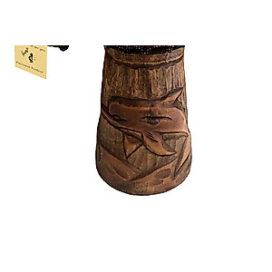 JIVE Djembe Drum African Bongo Congo Wood Drum Deep Carved Solid Mahogany Goat Skin Professional Quality 16" High (Dolphin)