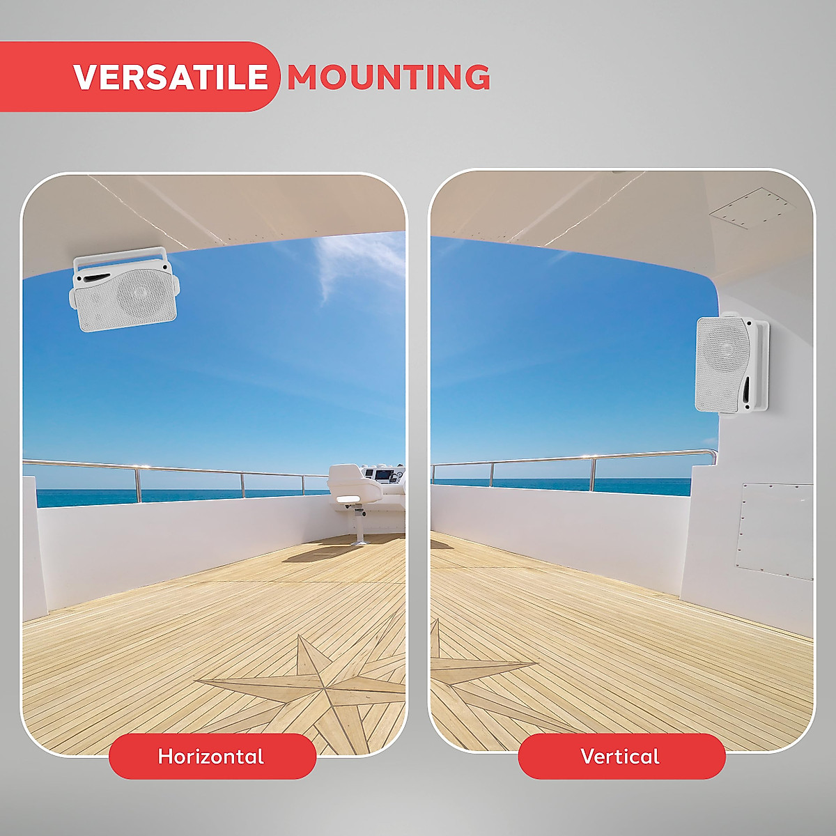 Pyle 3-Way Weatherproof Outdoor Speaker Set - 3.5 Inch 200W Pair of Marine Grade Mount Speakers - in a Heavy Duty ABS Enclosure Grill - Home, Boat, Poolside, Patio, Indoor Outdoor Use -PLMR24 (White)