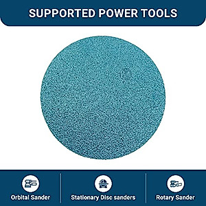 Benchmark Abrasives 12" Premium Zirconia No Hole PSA Discs, Self Adhesive Random Orbital Sander Discs for Sanding Polishing on Metal Wood Fiberglass (5 Pack) - 60 Grit