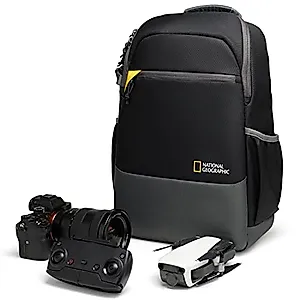 National Geographic Camera Backpack for DSLR or Mirrorless with Lenses, Laptop Compartment, Ultra-Lightweight, Adjustable Padded Divider System, Tripod Attachment, NG E1 5168, Black [Amazon Exclusive]