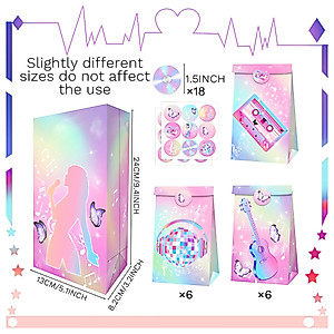 LaVenty 12 PCS Singer Theme Party Favor Bags Pop Star Theme Birthday Party Supplies Kids Candy Treat Bag for Birthday Wedding Bridal Shower