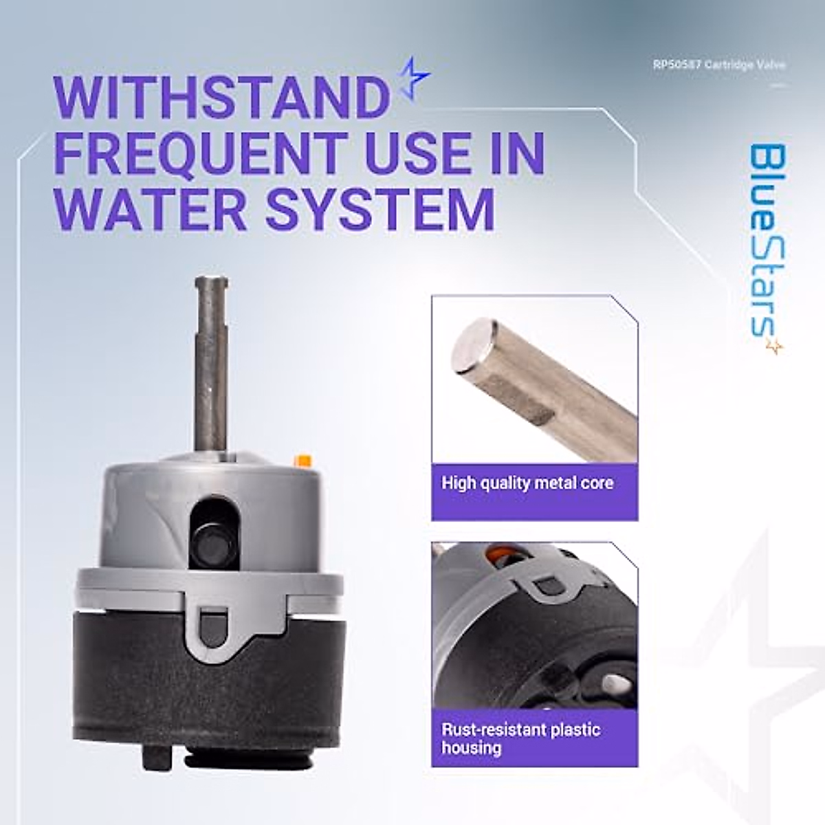 BlueStars RP50587 Cartridge Valve - Fit Delta Faucets Kitchen and Kitchen Faucet Repair Kit - Replacement for Single Handle Valve Cartridge RP50587