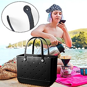 Bag Strap Replacement for Bogg Bag, Bag Handle Strap Replacement for Bogg Bag, Rubber Pouch, EVA Carry Bag, Beach Bag Repair Kit (Black)