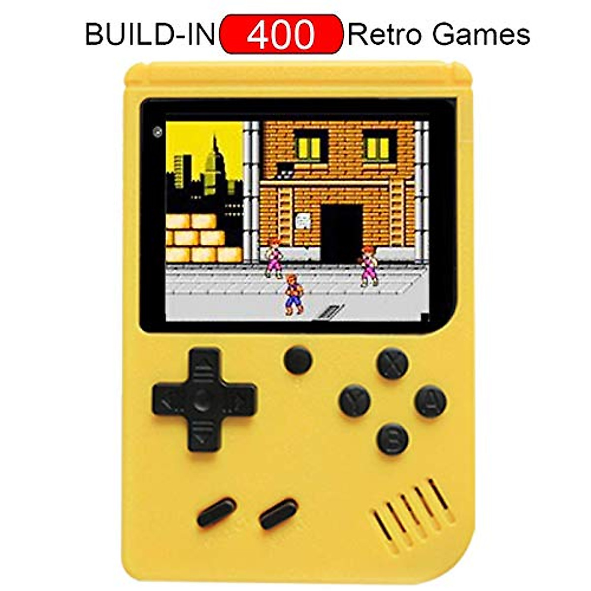 Handheld Game Console with 400 Classical FC Games Console 3.0-Inch Colour Screen,Gift Christmas Birthday Presents for Kids, Adults (Games Consoles Yellow) 1