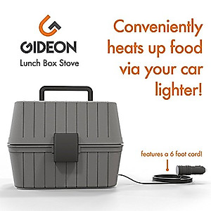Gideon Heated Electric Lunch Box 12-Volt Portable Stove For Car, Truck, Camping, Etc. - Enjoy Hot Delicious Meals