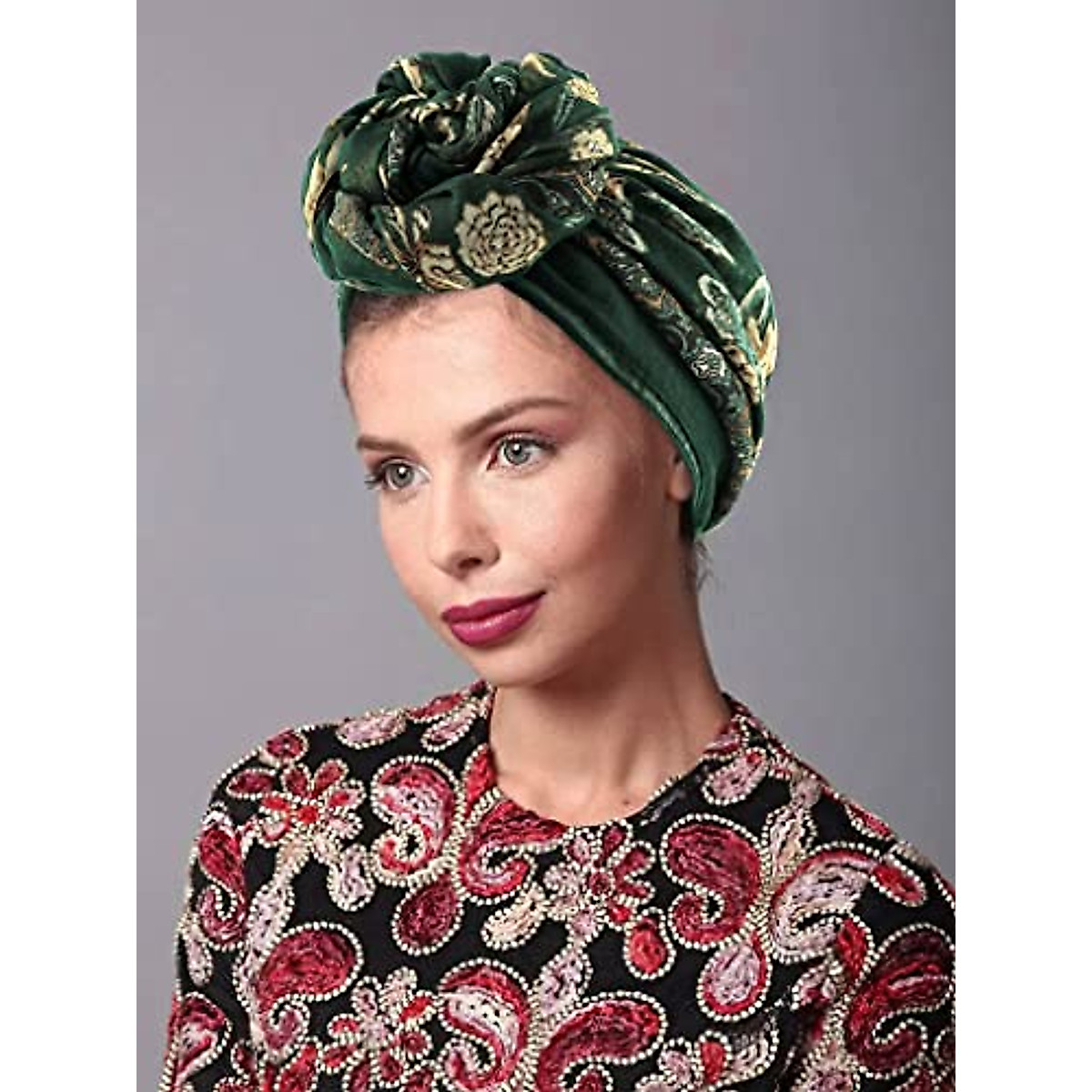 GERINLY Lightweight Scarves Fashion Flowers Print Shawl Wrap Scarf For Women Forest Green Accessory for Beach Boho Scarf (Green)