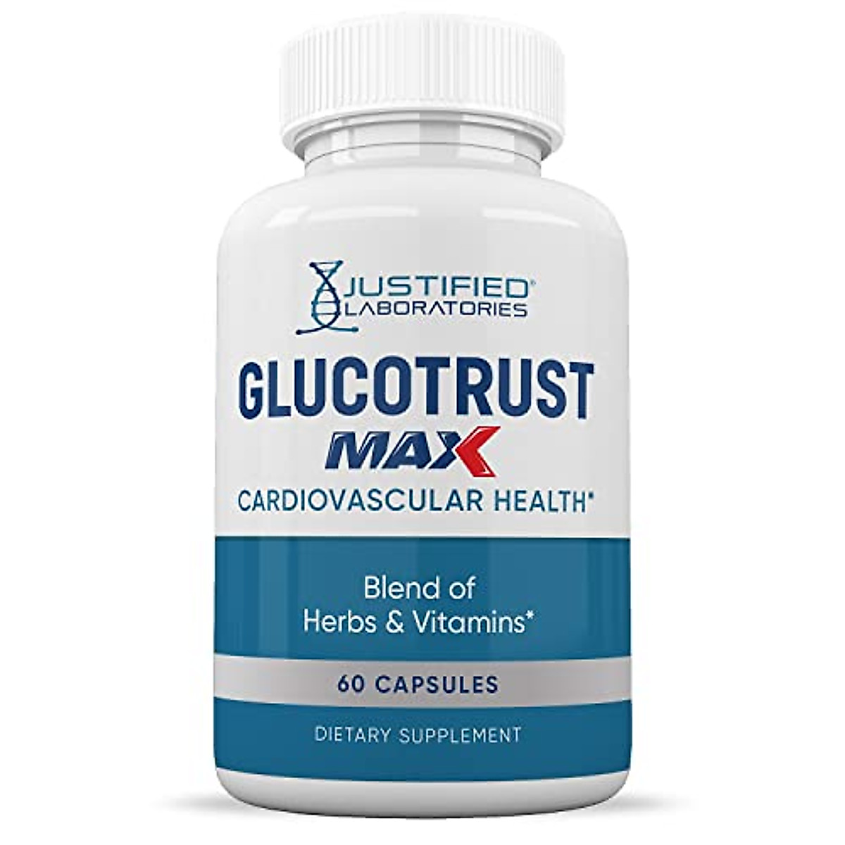 Justified Laboratories Glucotrust Max 1295MG Formula Supplement Pills 60 Capsules
