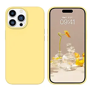 BENTOBEN Compatible iPhone 13 Pro Max Phone Case, Soft Silicone Gel Rubber Bumper Microfiber Lining Hard Back Women Shockproof Protective Cover for iPhone 13 Pro Max 6.7",Yellow