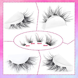 False Eyelashes Cluster Lashes Natural Look, Wispy Manga Eyelash Extensions Strip Cat Eye Lashes Pack with Clear Band Short Anime Korean Fake Eyelash 10 Pairs ALICROWN