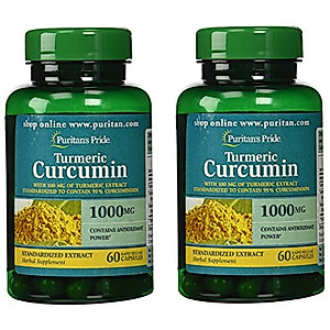 Puritans Pride 2 Pack of Turmeric Curcumin 1000 mg Puritans Pride Turmeric Curcumin 1000 mg-60 Capsules