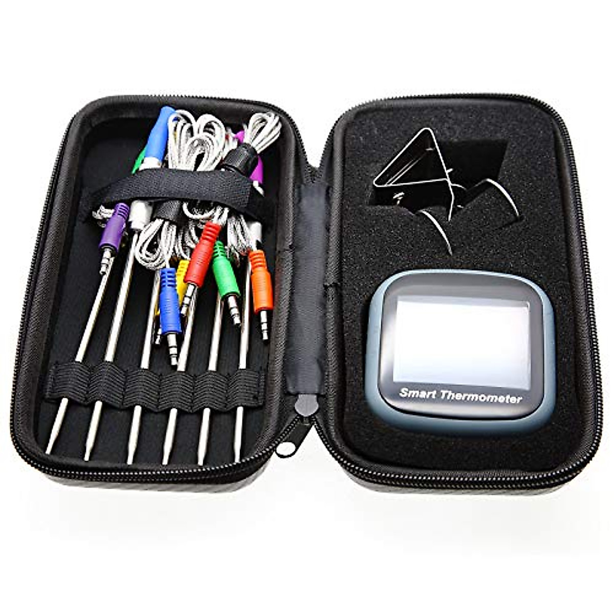 AMTAST Smart Wireless BBQ Thermometer 164ft Bluetooth Meat Thermometer for Barbecue Grilling Cooking Kitchen Food Meat with 6 Stainless Probes, Timer, Alarm