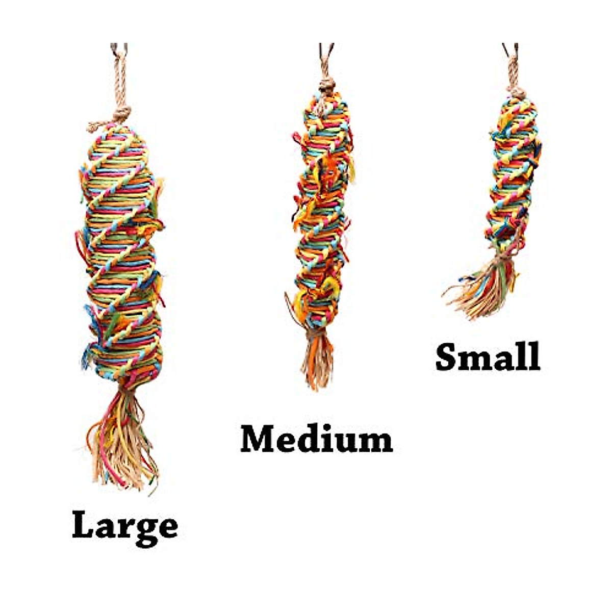 Rainbow Weave Shreddable Parrot Toy (Choose a Size) (Large)